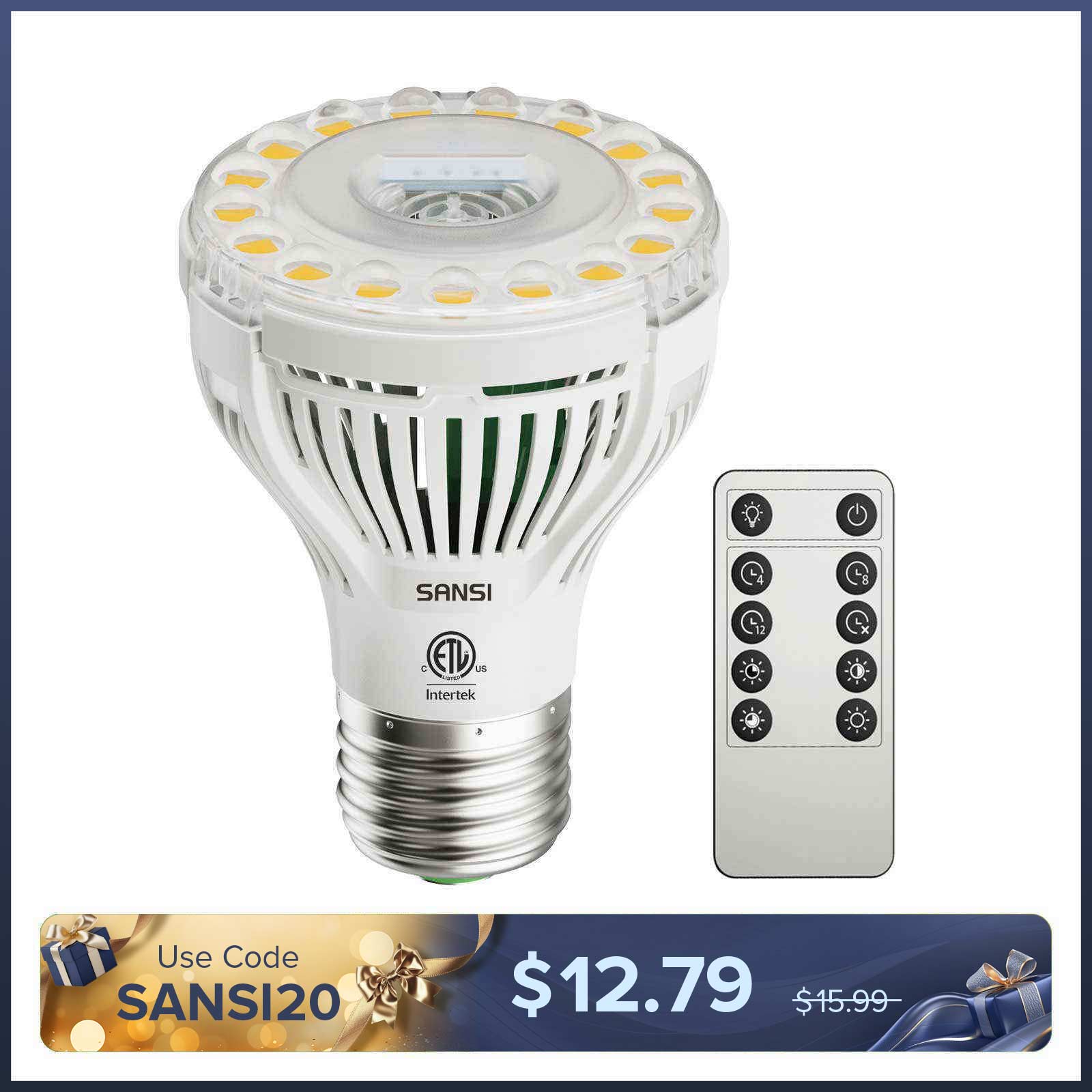 PAR20 5W LED Grow Light Bulb With Remote Control (US/CA ONLY)