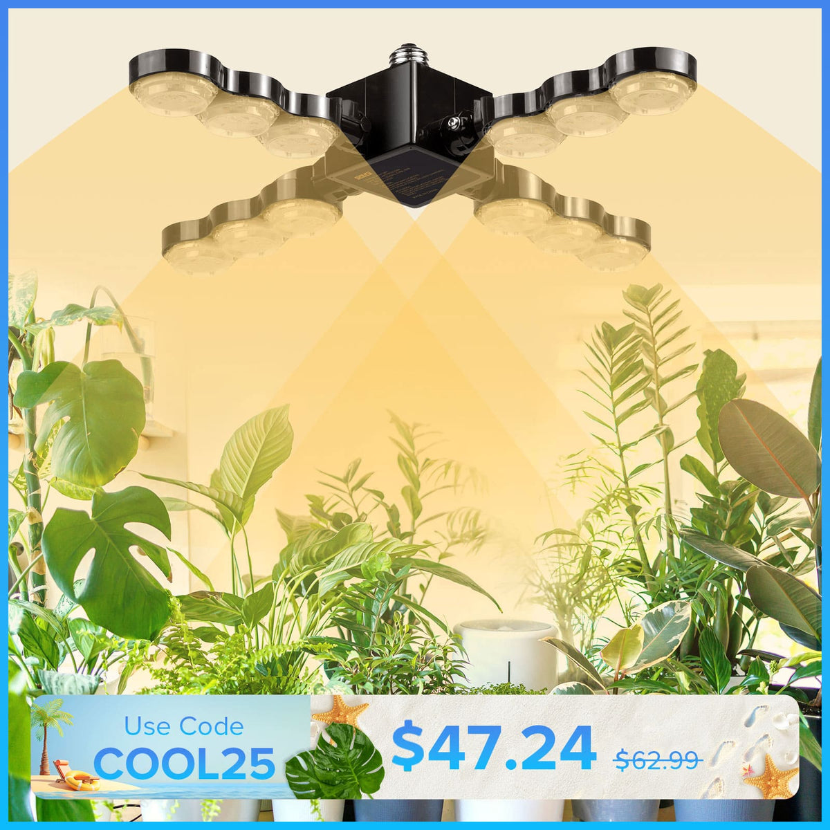 60W LED Grow Light (Folding Wings)