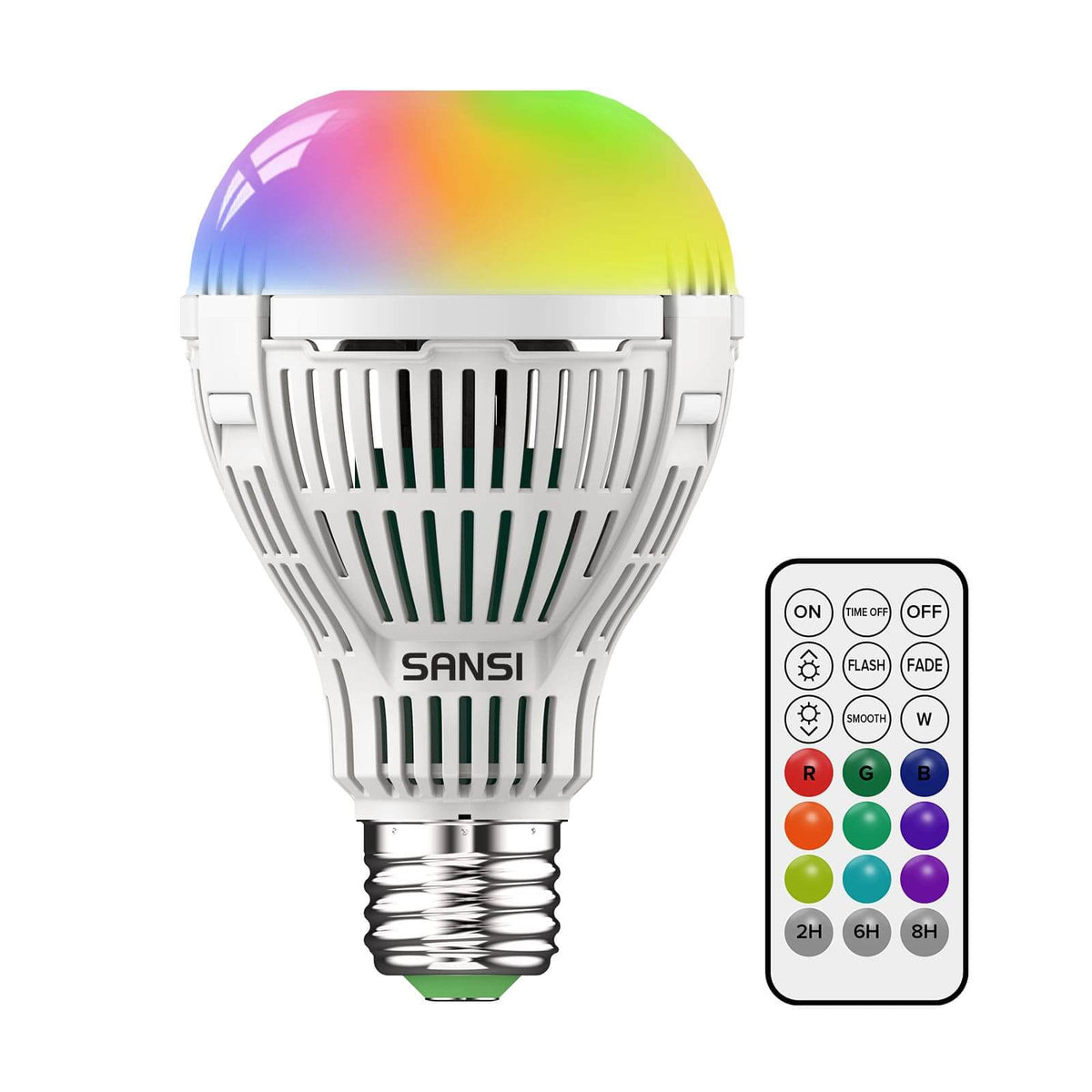 SANSI A21 RGB LED Light Bulb with Remote - 18W