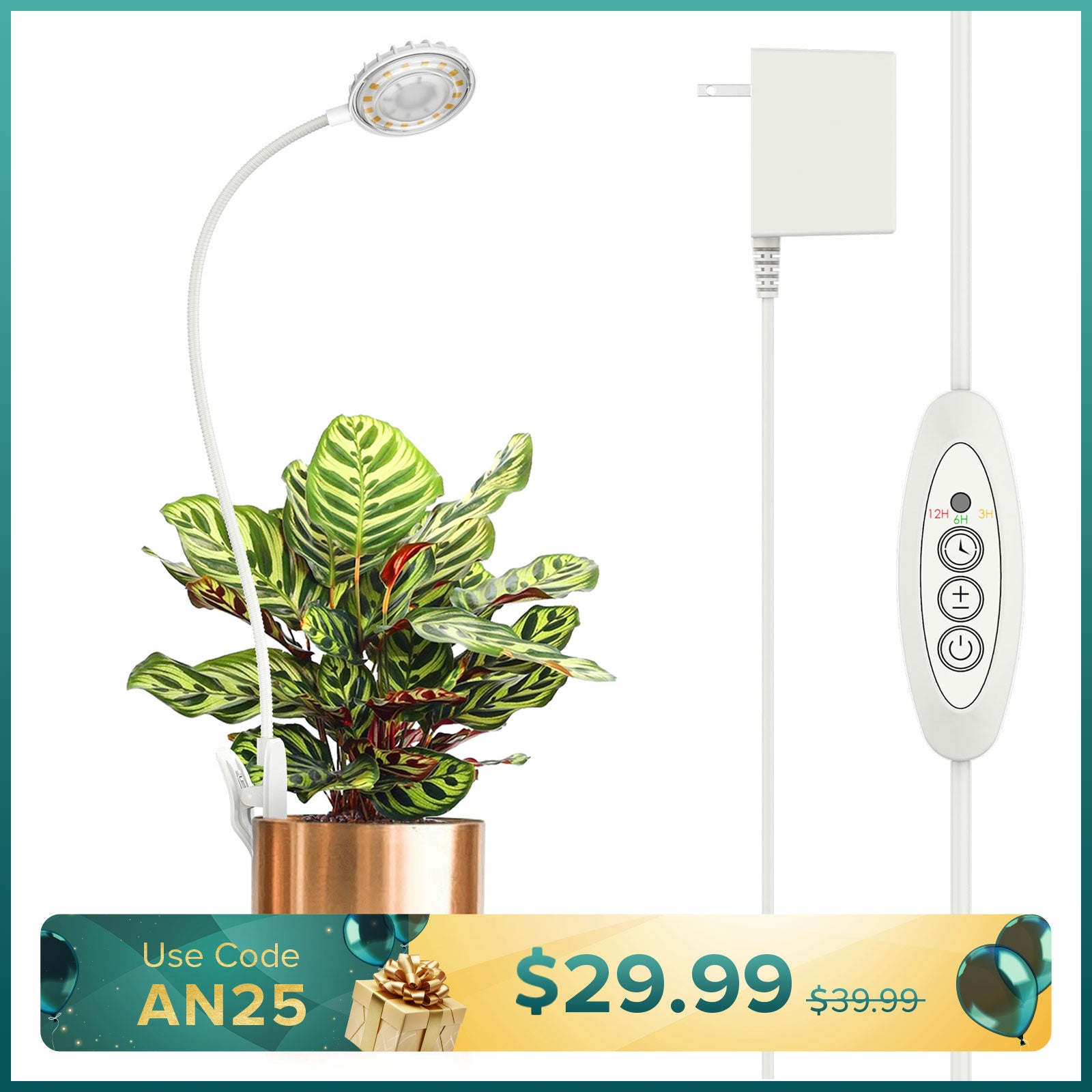 Sansi Upgraded 10W Pot Clip Led Grow Light (US ONLY)